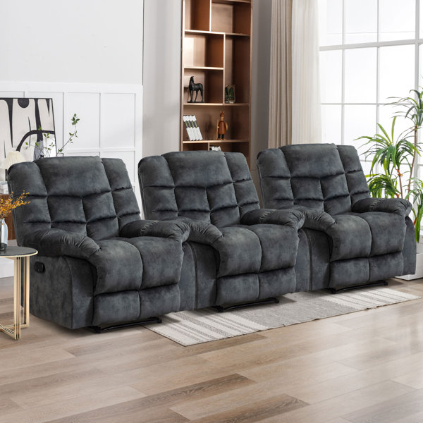 Hokku Designs Prea 36.9" Wide Modern Microfiber Upholstered and Overstuffed Manual Recliner ...